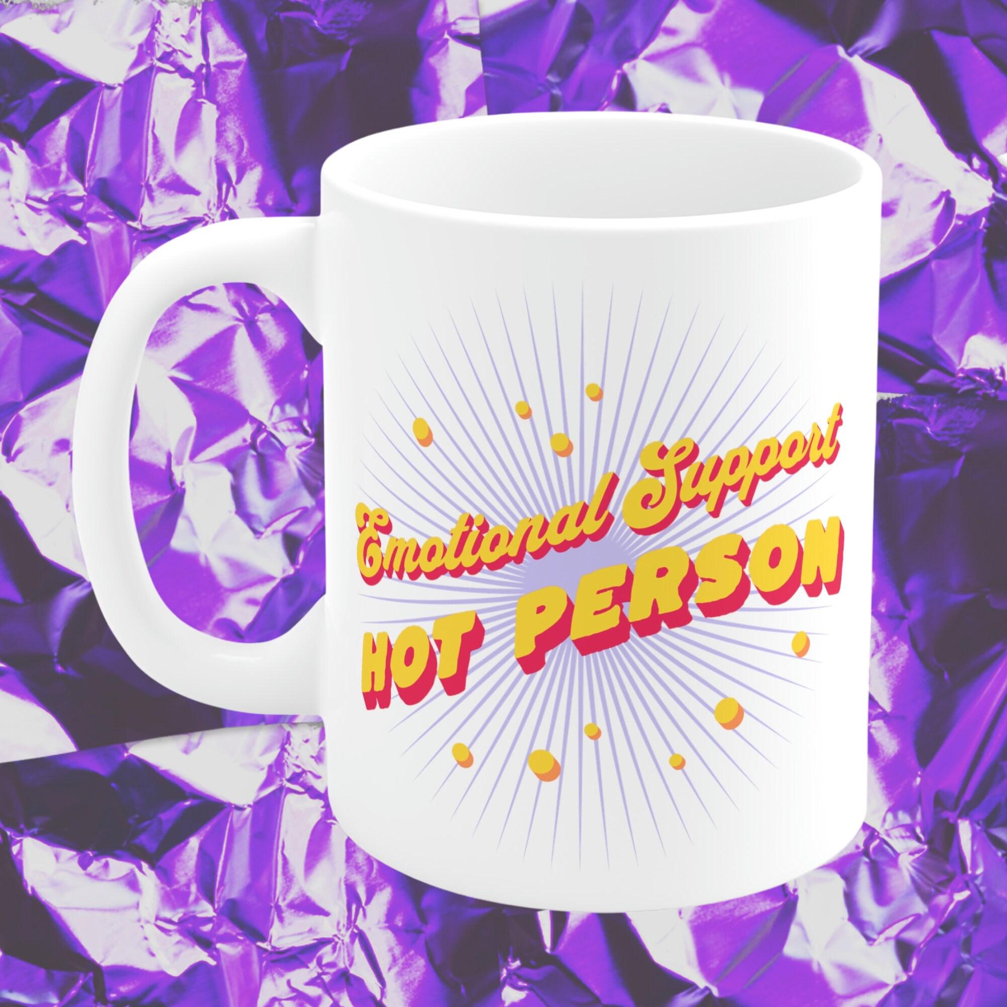 Body Positive Art Wavy Font Aesthetic Mug, Emotional Support Coffee ...