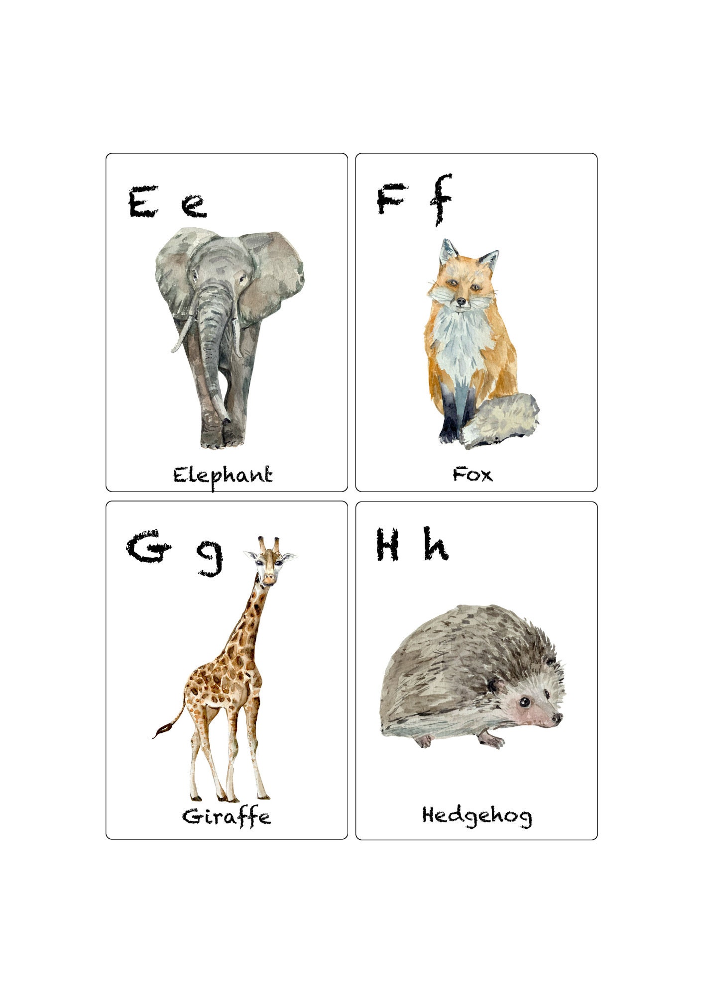ABC Printable Animal Alphabet Cards - Etsy Australia