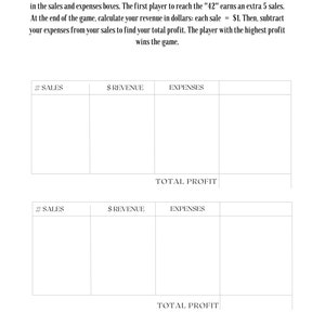Lemonade Stand Financial Literacy Board Game - Etsy