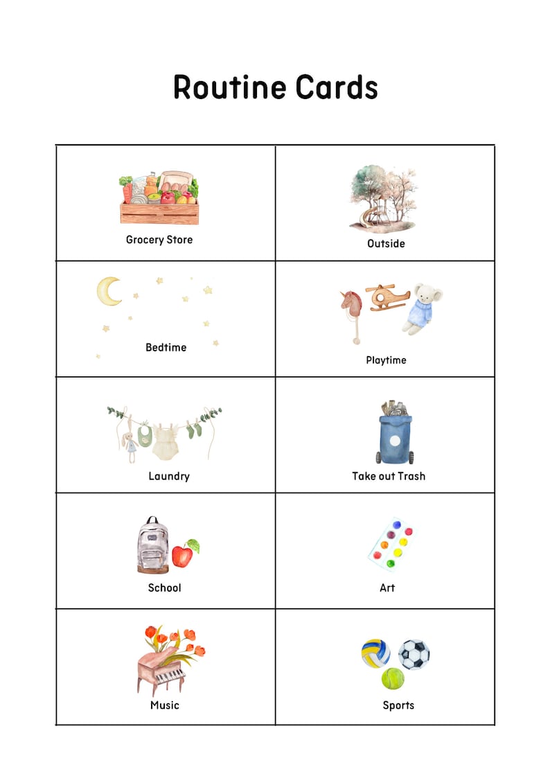 Routine Cards Visual Schedule - Etsy