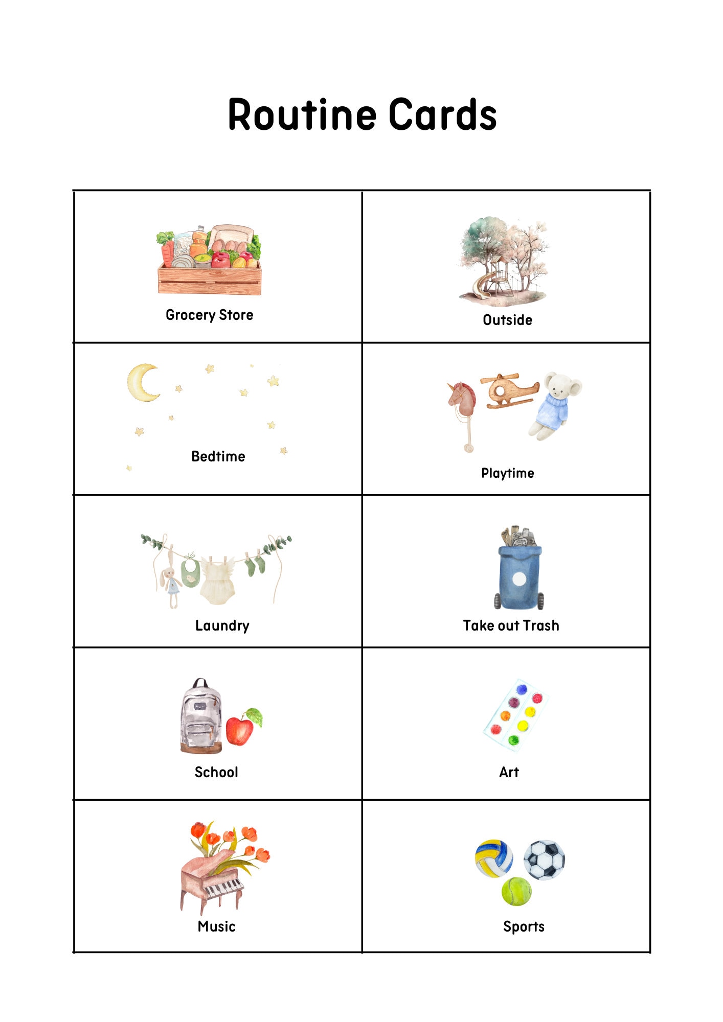 Routine Cards Visual Schedule - Etsy