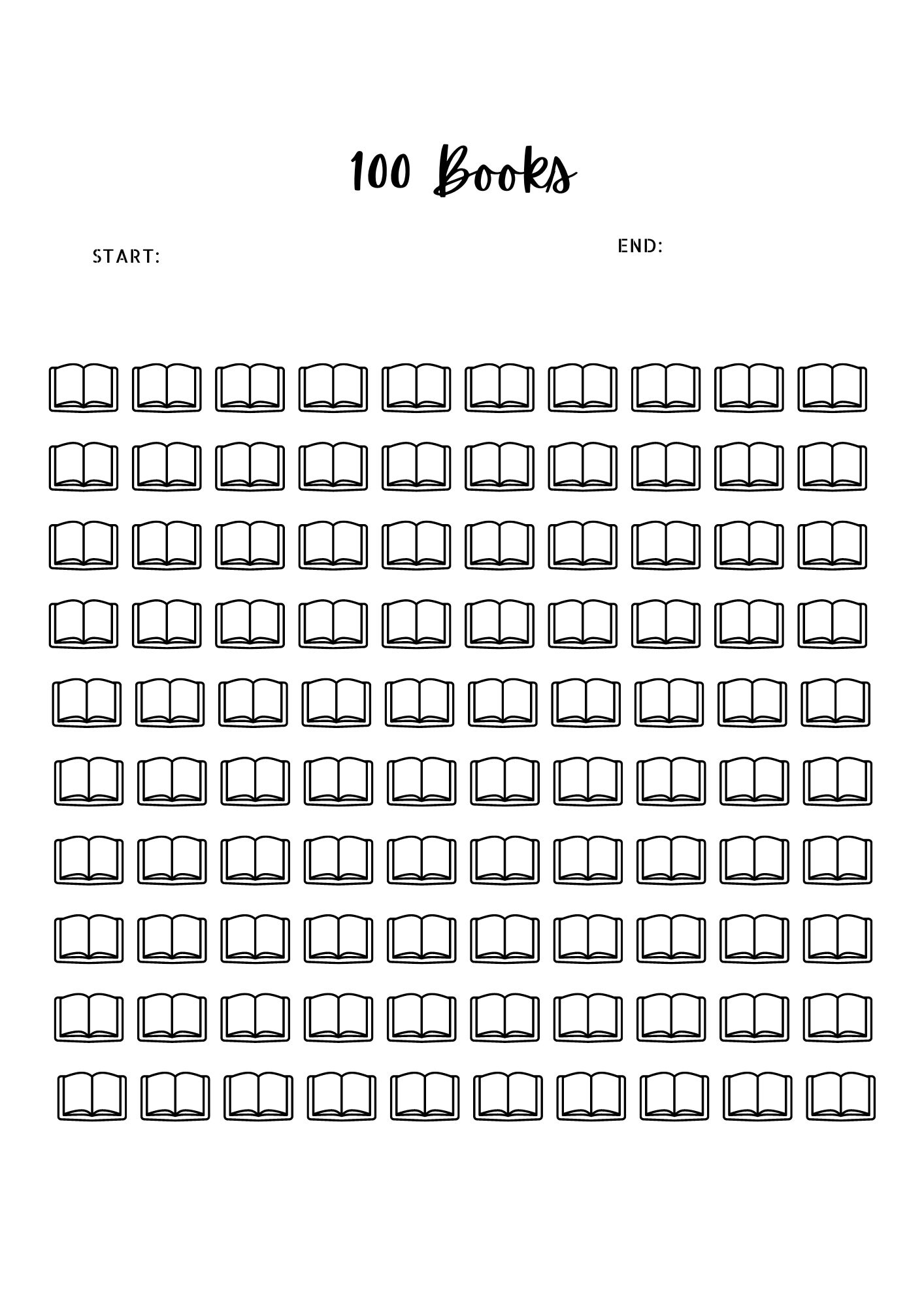 100 Book Tracker and Book Review Sheet - Etsy