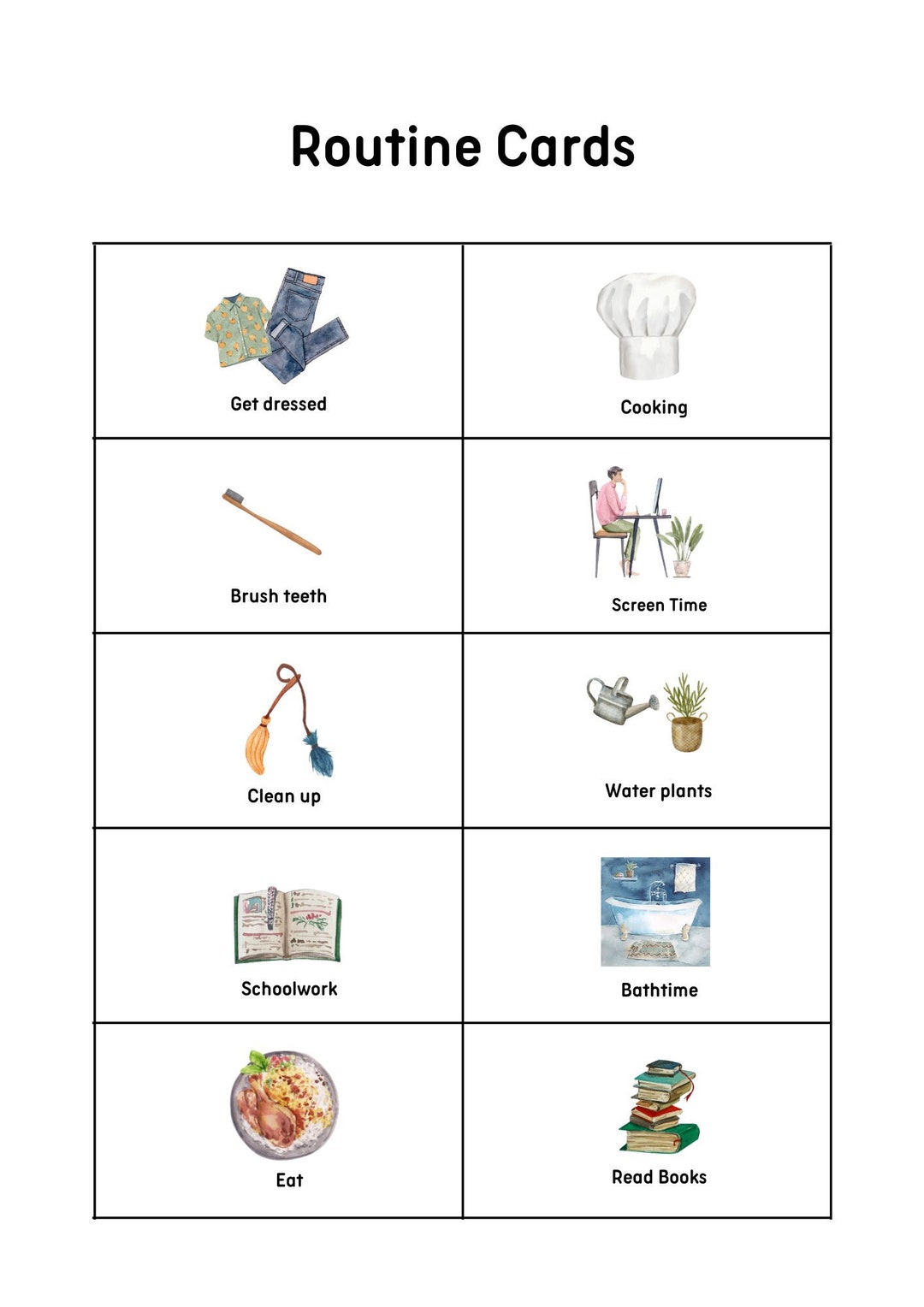 Routine Cards Visual Schedule - Etsy
