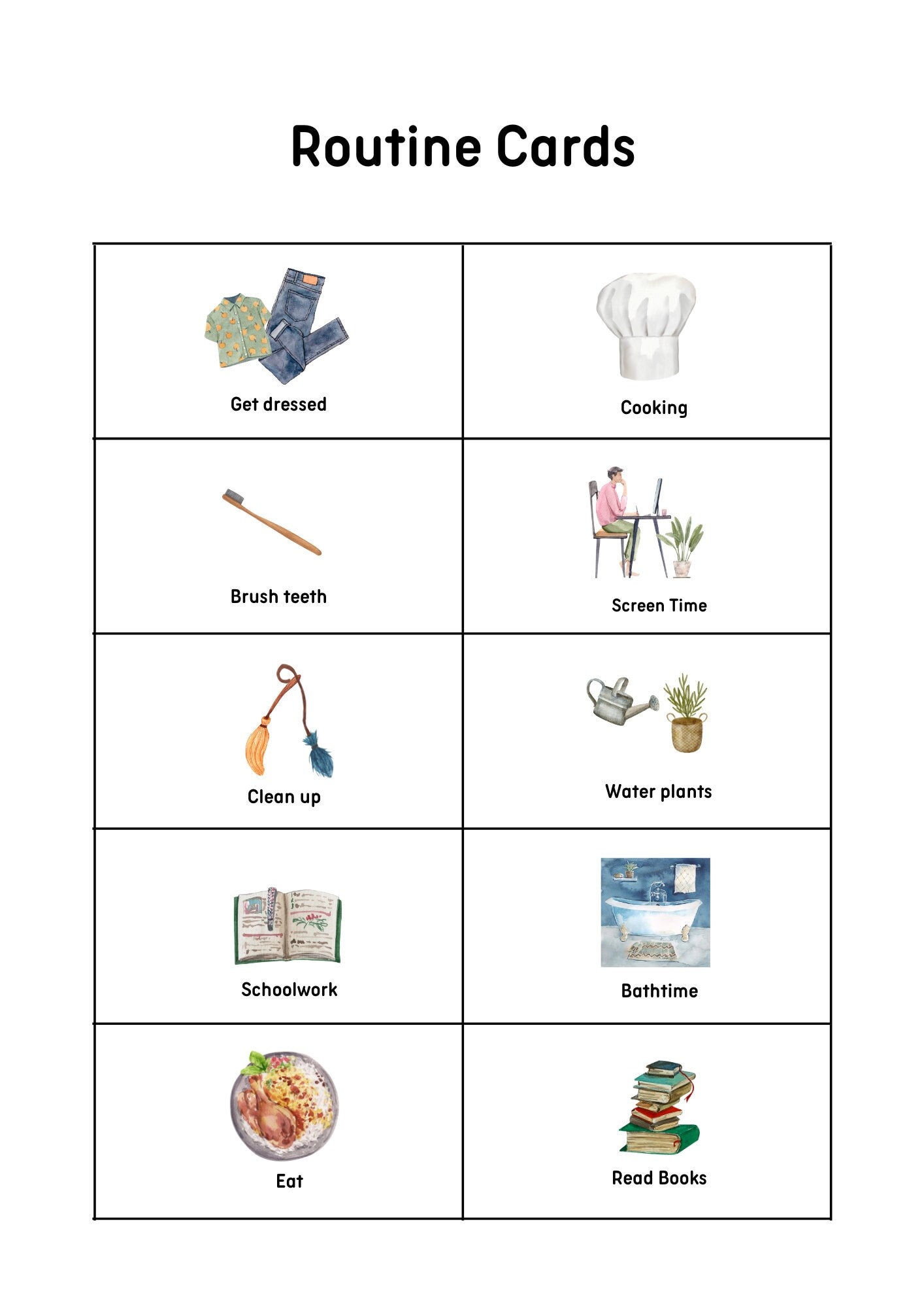 Routine Cards Visual Schedule - Etsy