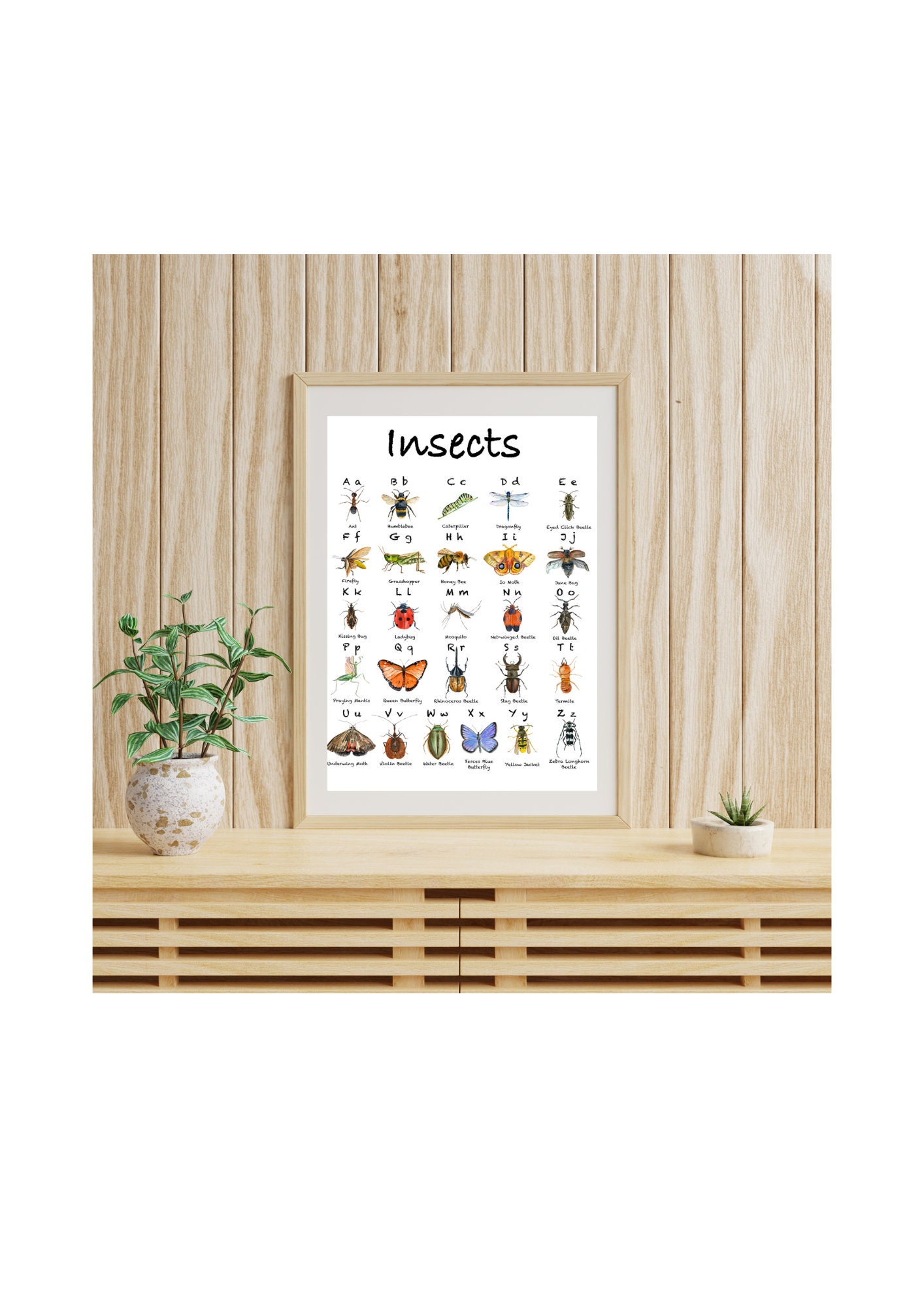 Insect Alphabet Printable Art - Etsy