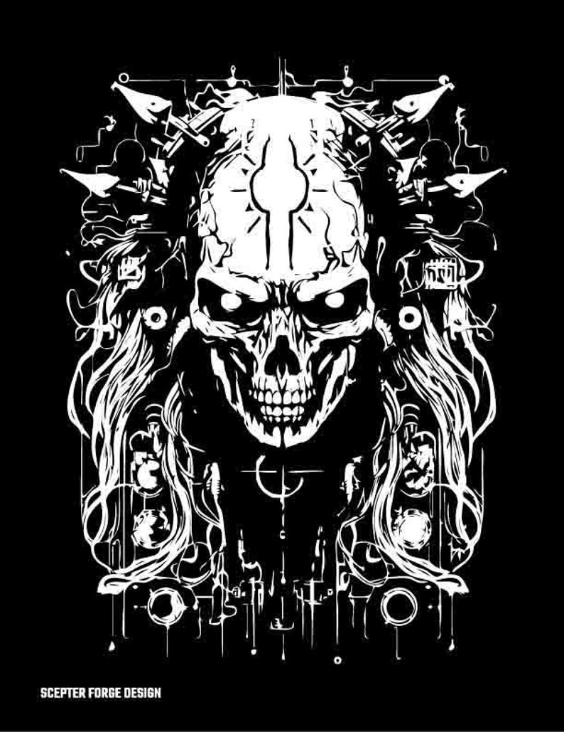 Cyberpunk Skull SVG Vector Clip Art Downloadable - Etsy
