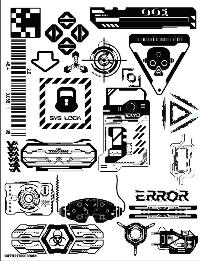 Cyberpunk Scifi Futuristic SVG Digital Downloadable Collection Vol 2 - Etsy