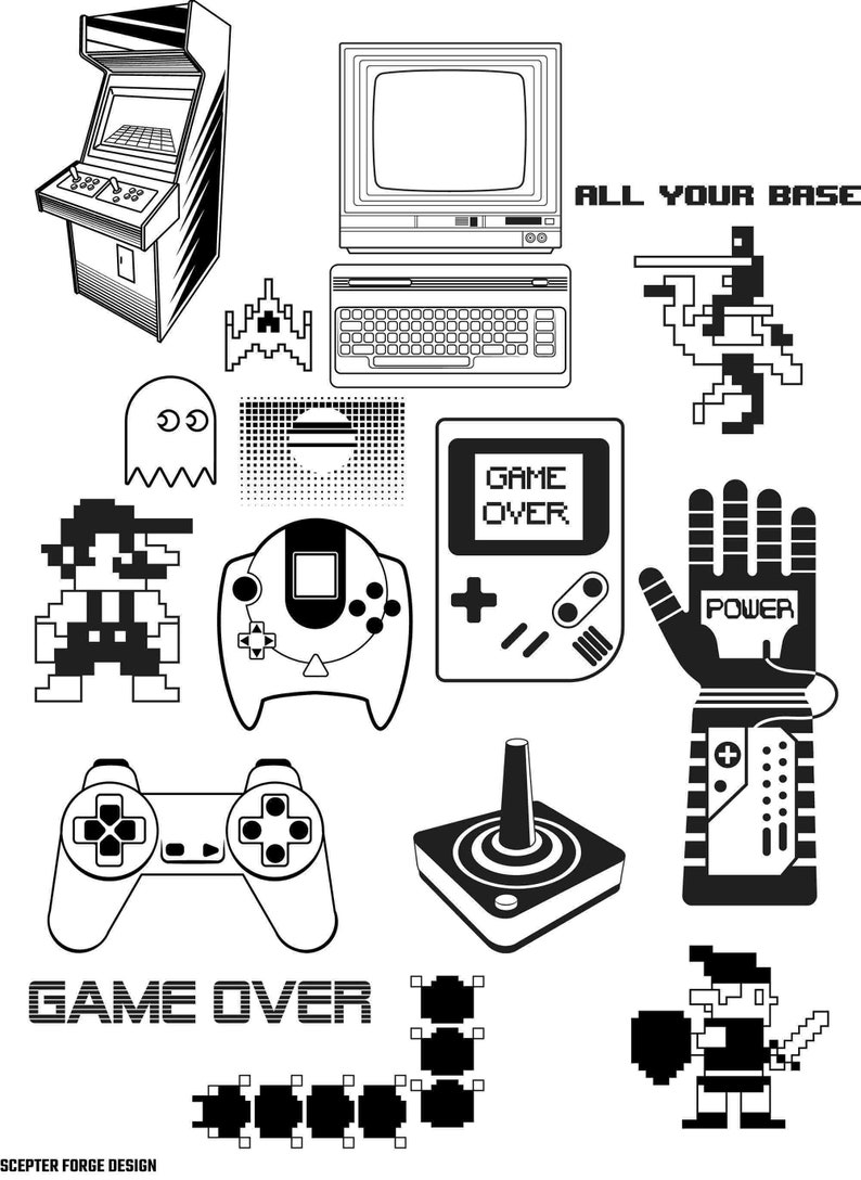 Video Game Retro SVG Digital Downloadable Collection - Etsy