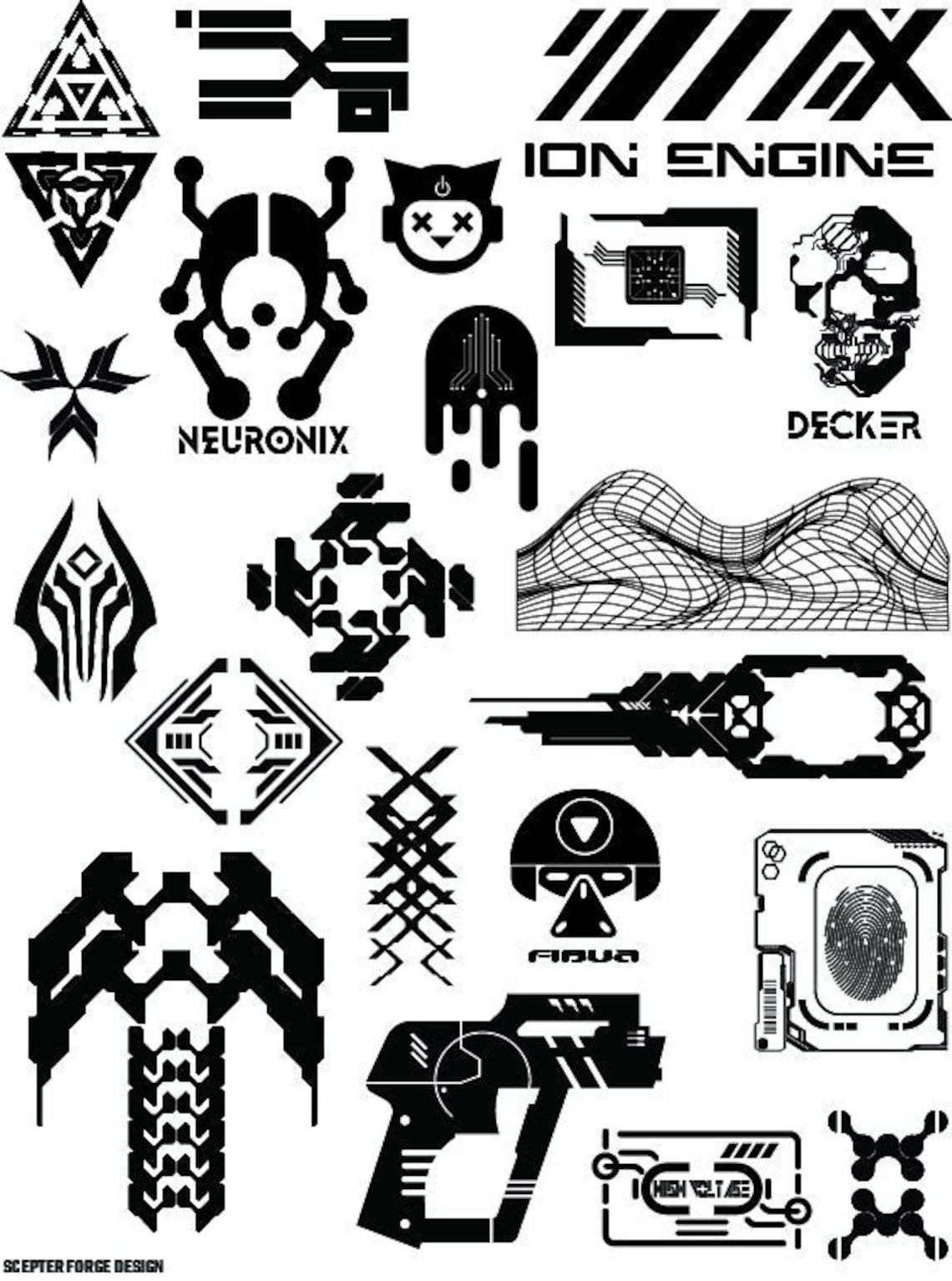 Cyberpunk Scifi Futuristic SVG Digital Downloadable Collection Vol 3 - Etsy