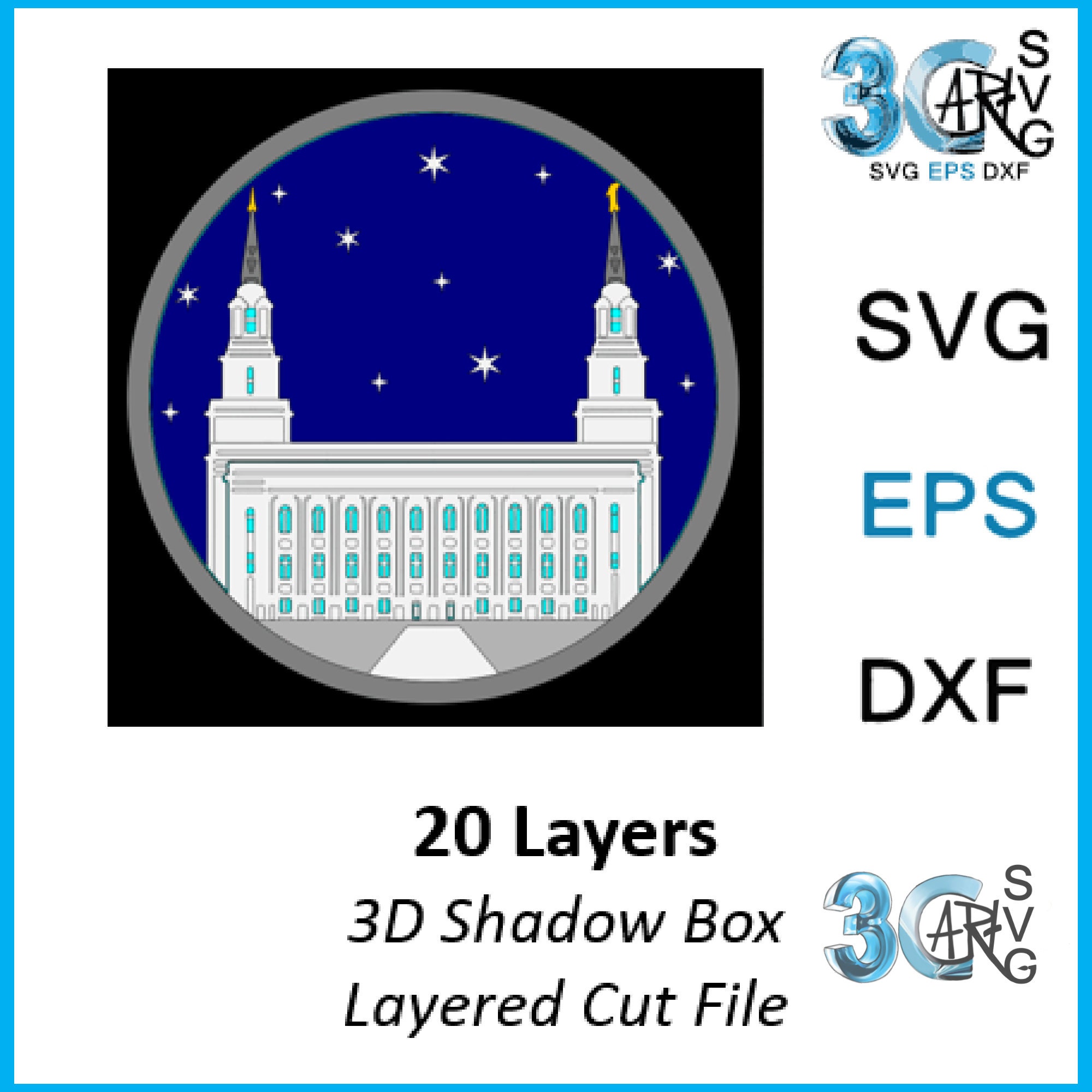 Layton Utah LDS Temple 3D Shadow Box - Etsy