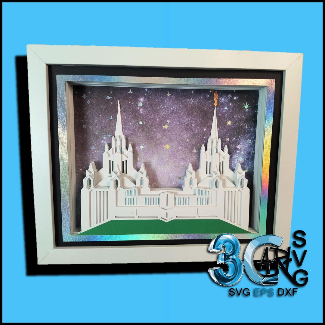 San Diego California LDS Temple 3D Shadow Box for 8x10 Frame - Etsy