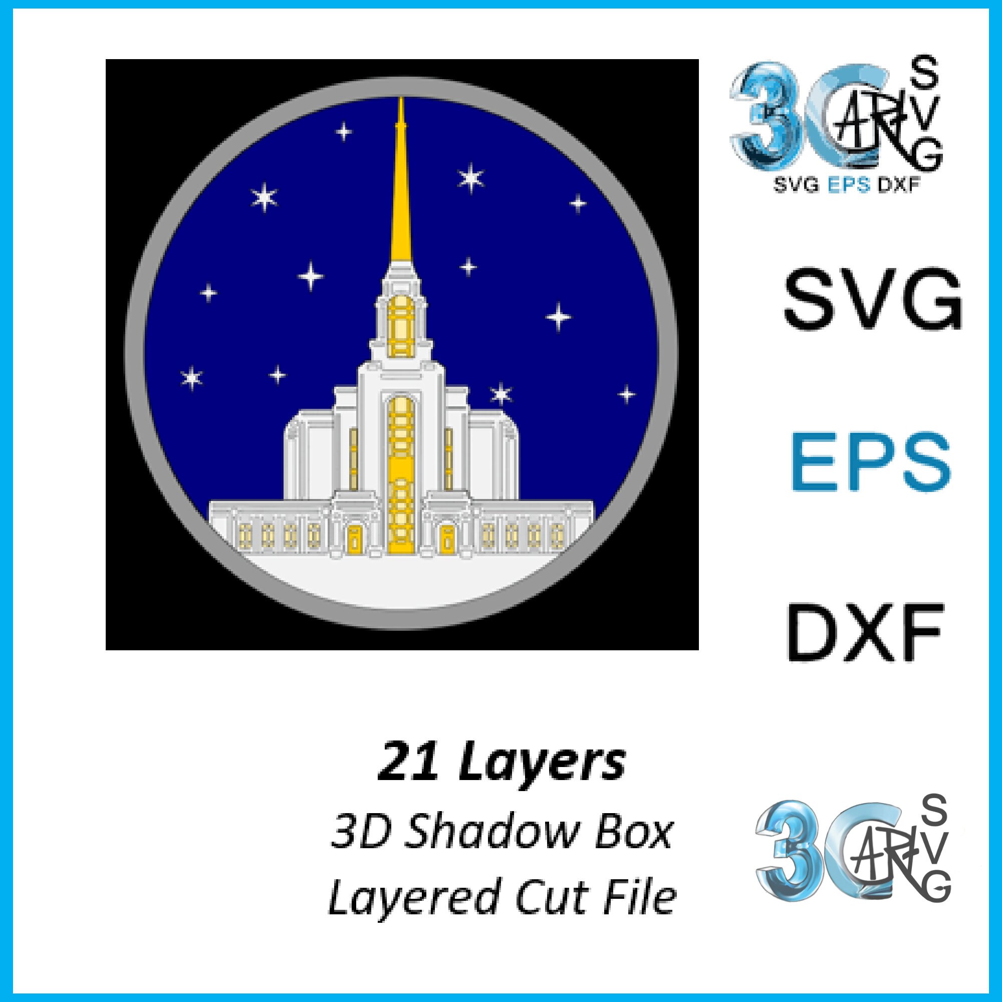 Syracuse Utah LDS Temple 3D Shadow Box - Etsy