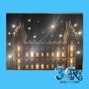 Salt Lake City Side View LDS Temple 3D Shadow Box - Etsy
