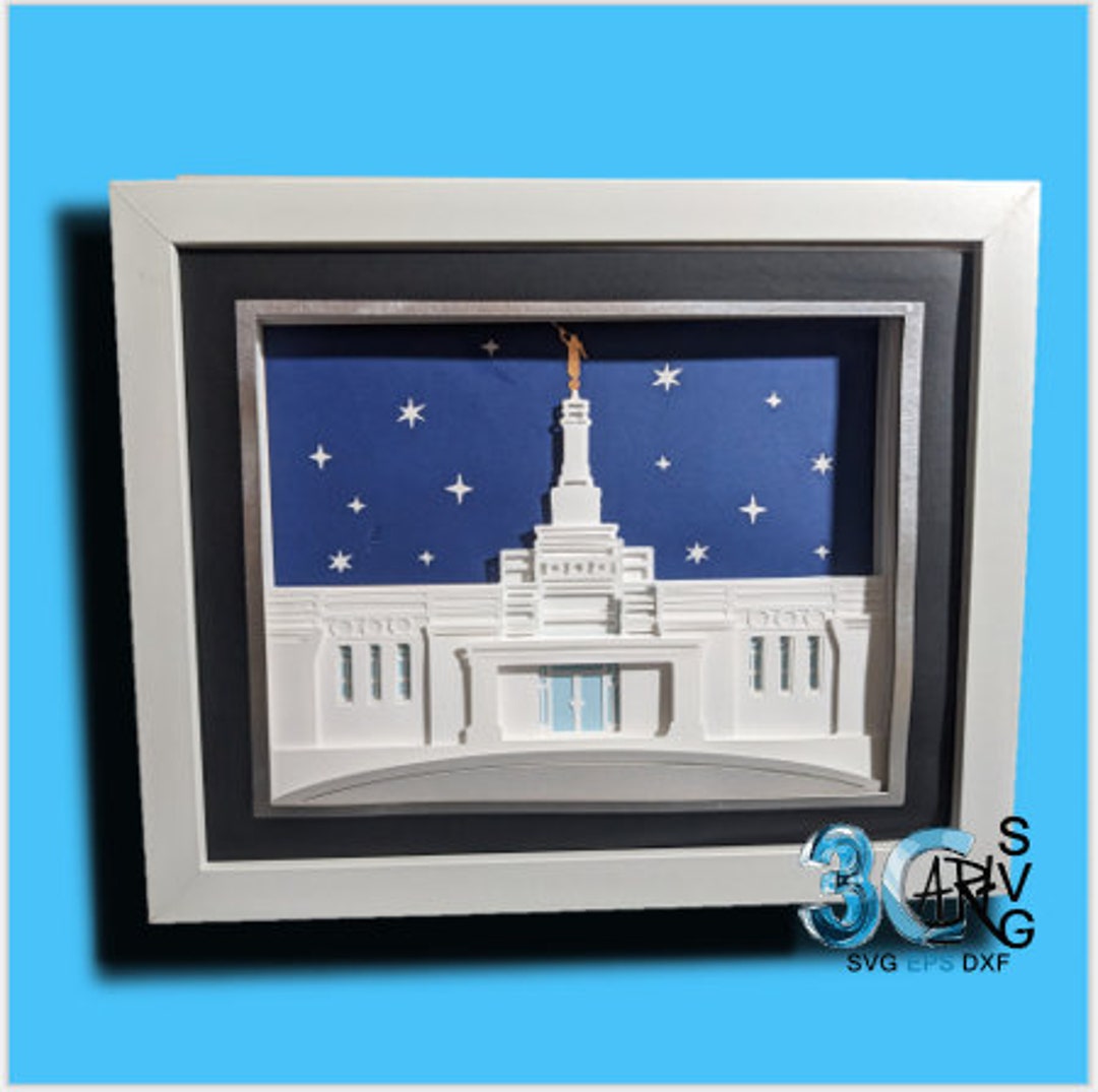Bismarck North Dakota LDS Temple 3D Shadow Box - Etsy