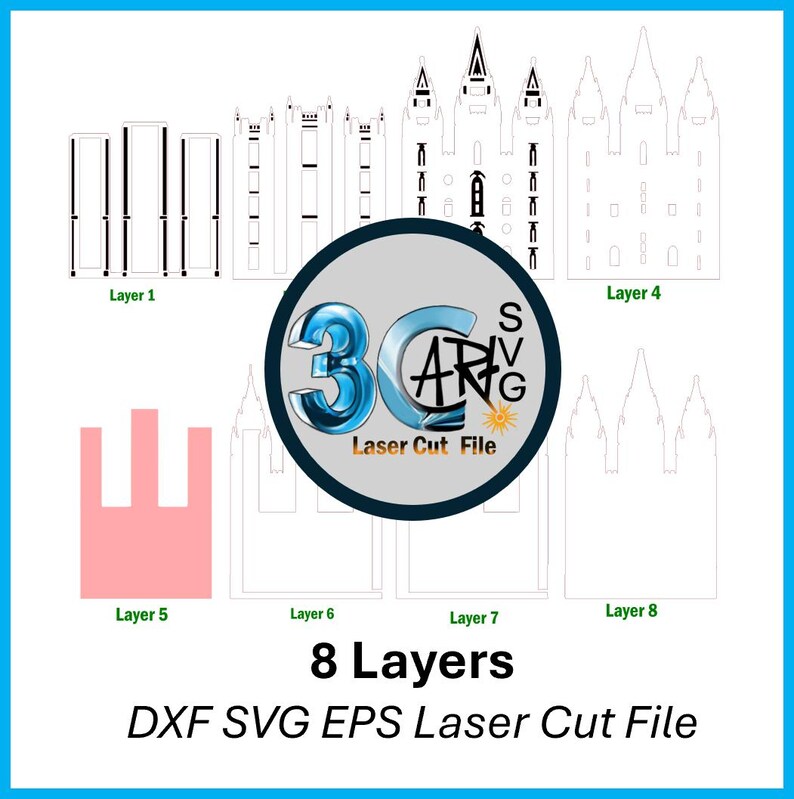 Salt Lake City Temple Laser SVG Cut File, Wall Art, for Glowforge, for ...