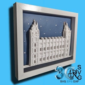 Salt Lake City Side View LDS Temple 3D Shadow Box - Etsy