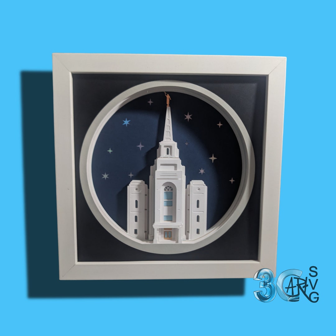 Brigham City Utah LDS Temple 3D Shadow Box - Etsy