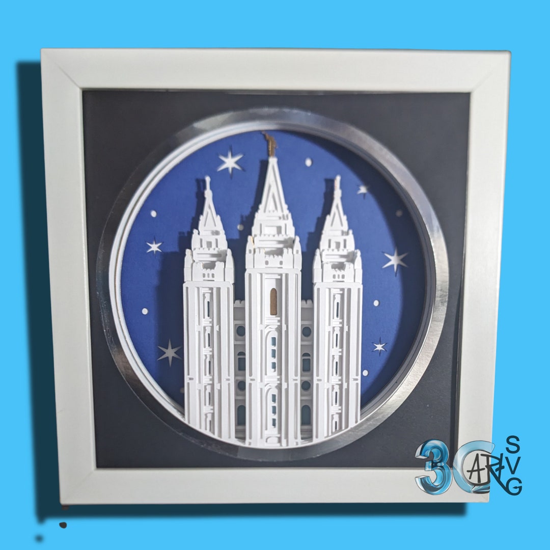 Salt Lake City Temple 3D Shadow Box - Etsy