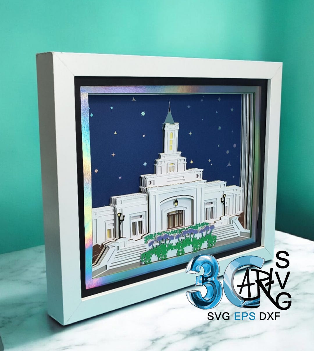 Grand Junction Colorado LDS Temple Shadow Box, Layered Paper Cut (SVG ...