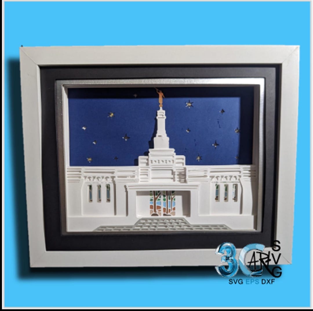 Palmyra New York LDS Temple 3D Shadow Box - Etsy