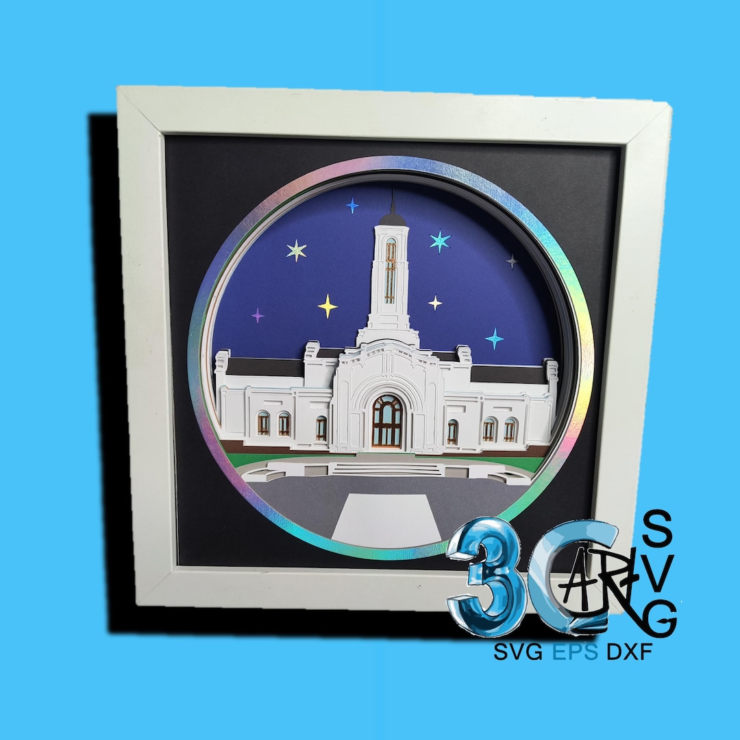 Modesto California LDS Temple 3D Shadow Box - Etsy