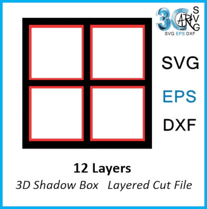 4 Square Showcase Fillable Shadow Box - Etsy