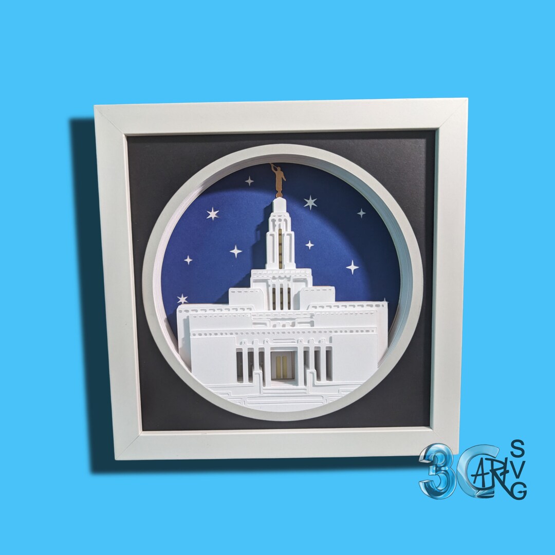 Draper LDS Temple Utah 3D Shadow Box - Etsy