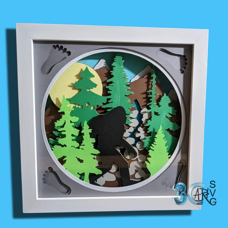 Mountain Bigfoot3d Shadow Box - Etsy