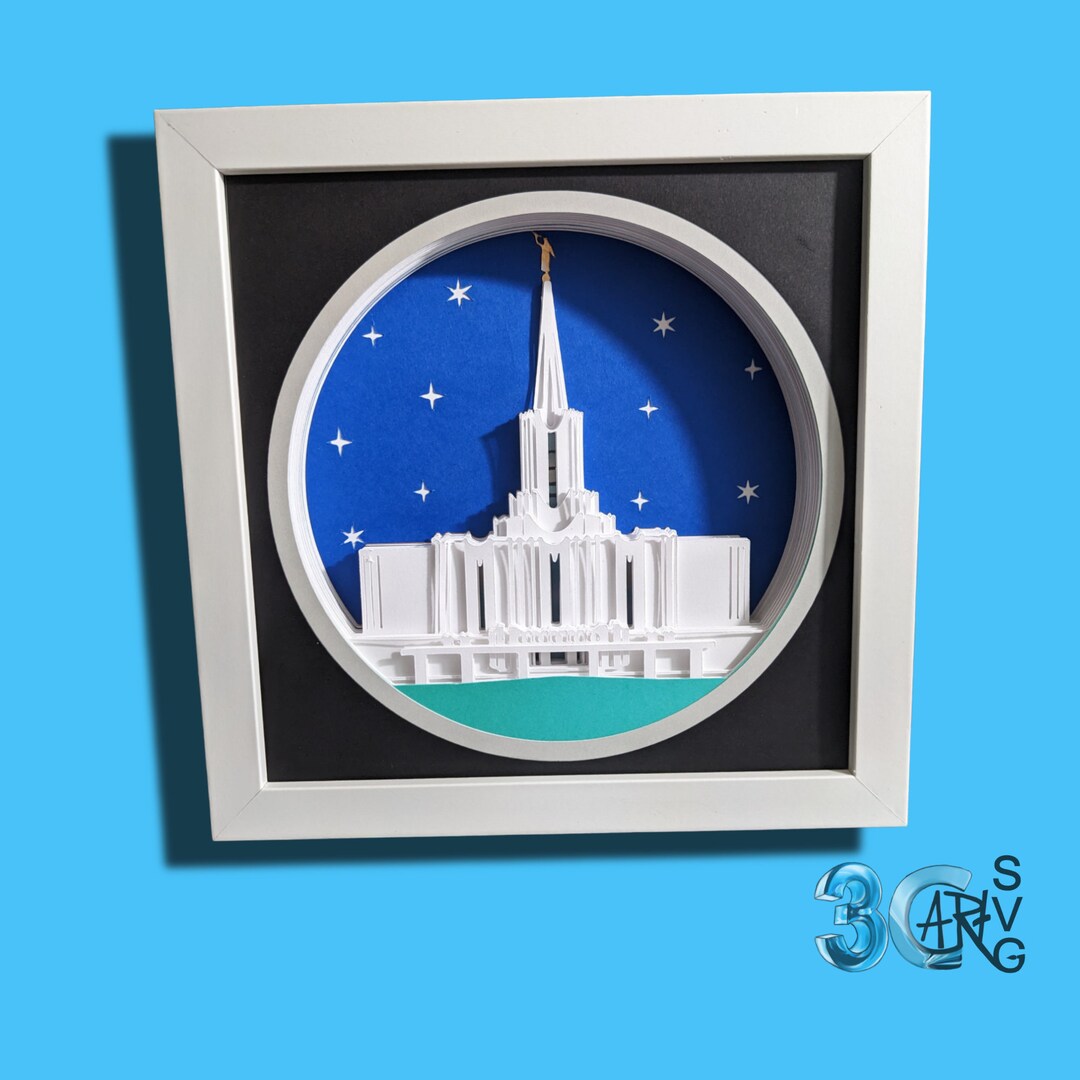 Jordan River Utah 3D Temple Shadow Box - Etsy