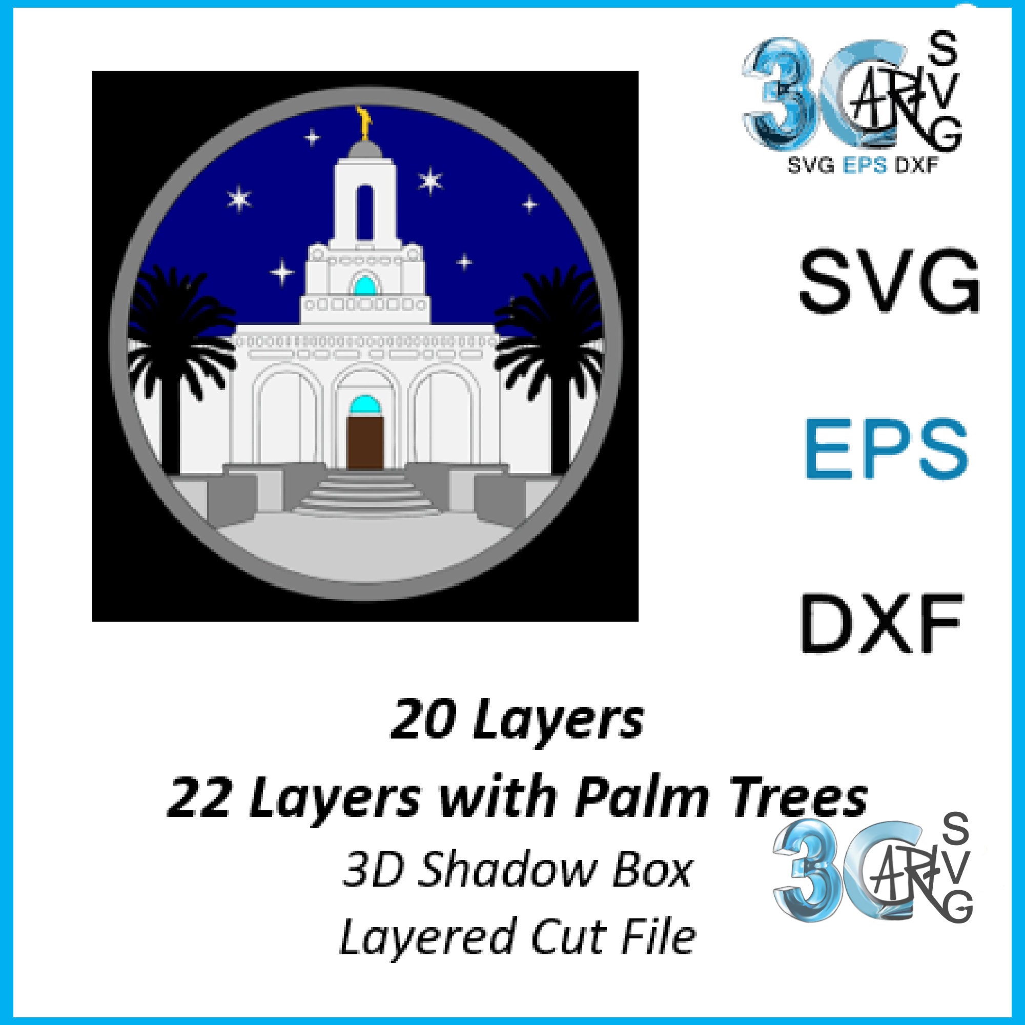 Newport Beach LDS Temple California 3D Shadow Box - Etsy