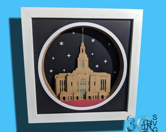 Layton Utah LDS Temple 3D Shadow Box - Etsy