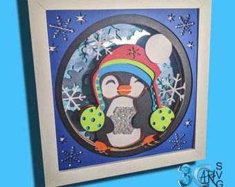 Penguin Shadow Box - Etsy
