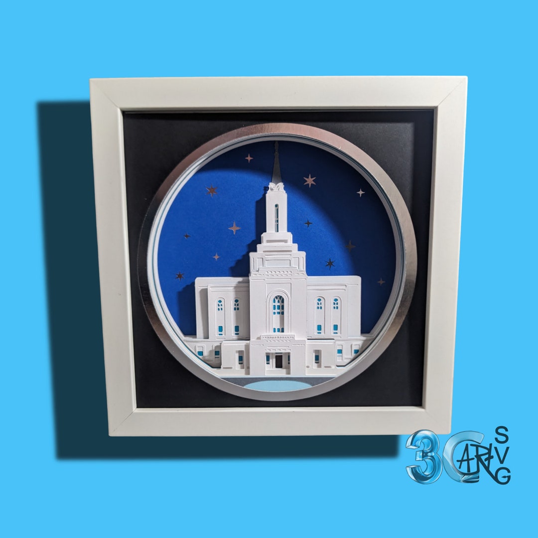 Orem Utah 3D Temple Shadow Box - Etsy