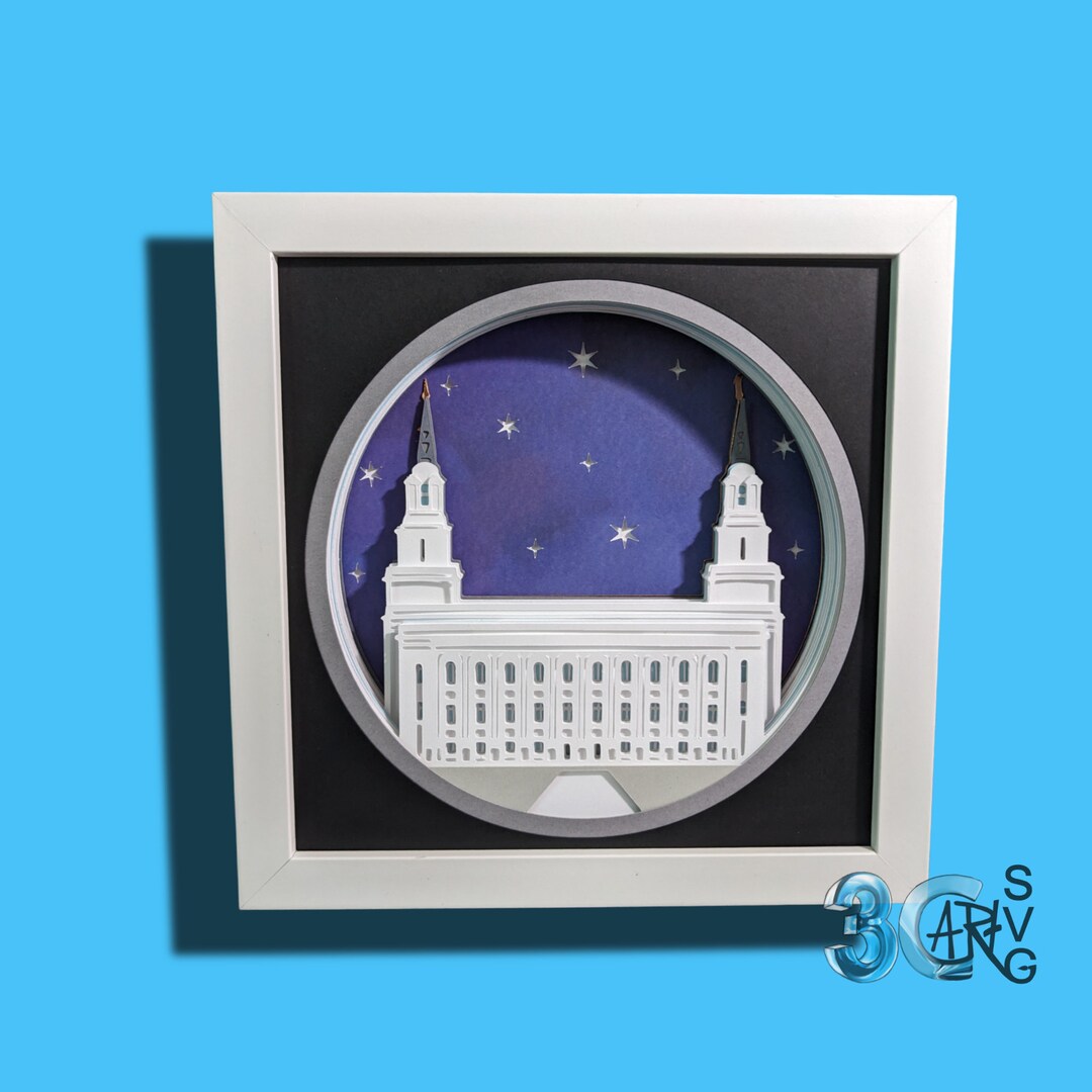 Layton Utah LDS Temple 3D Shadow Box - Etsy