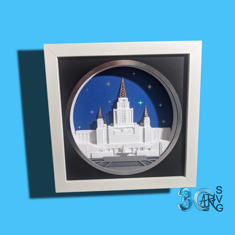 Oakland California LDS Temple 3D Shadow Box - Etsy