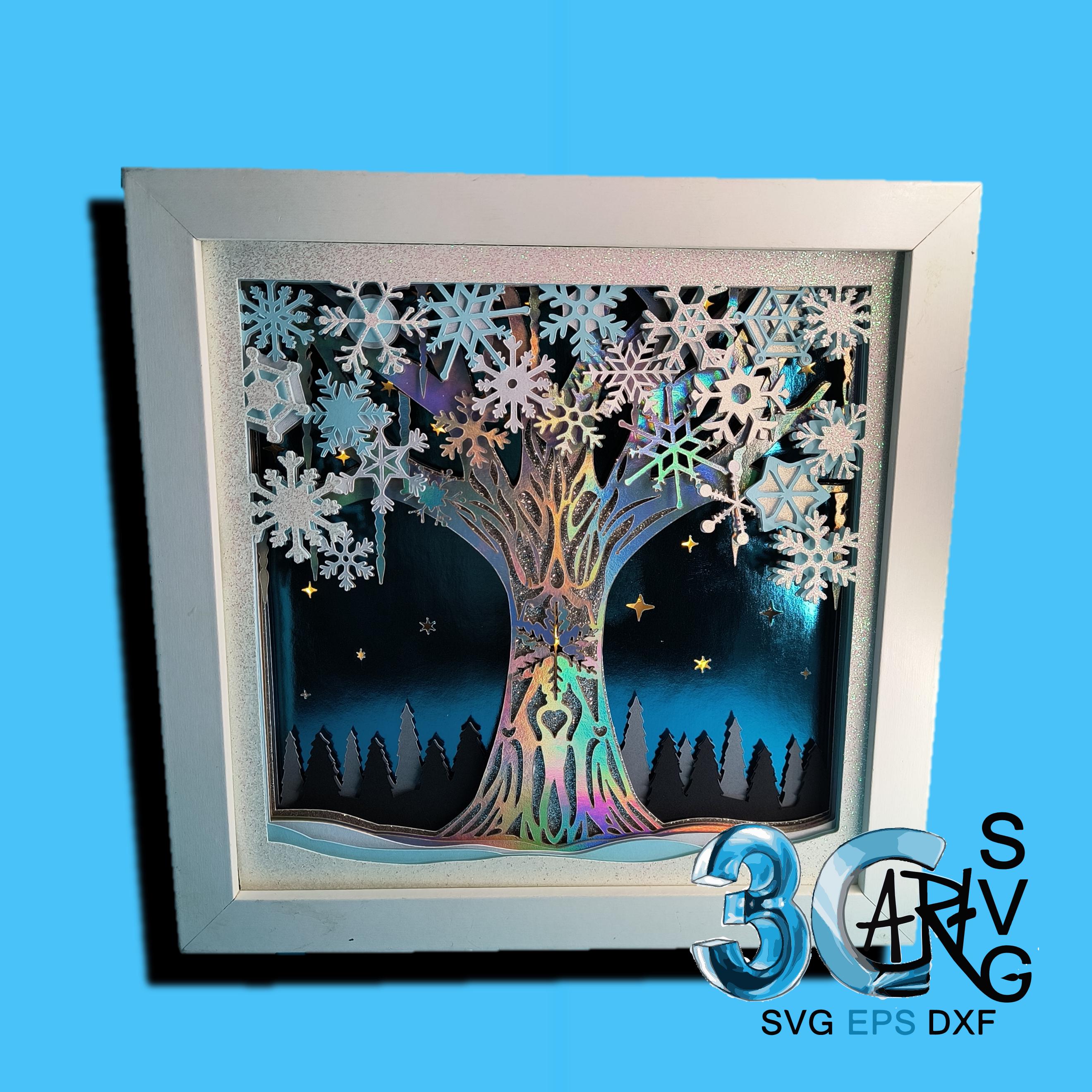 Snowflake Tree 3D Shadow Box - Etsy