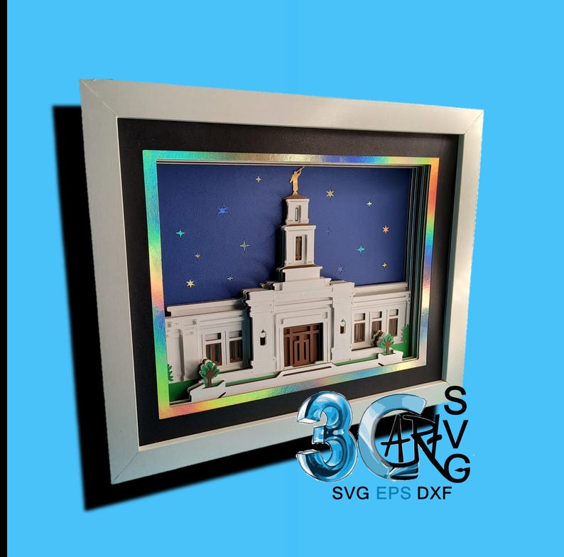 Oklahoma City, Oklahoma LDS Temple 3D Shadow Box - Etsy