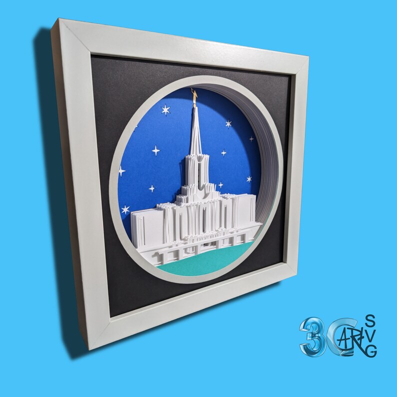 Jordan River Utah 3D Temple Shadow Box - Etsy
