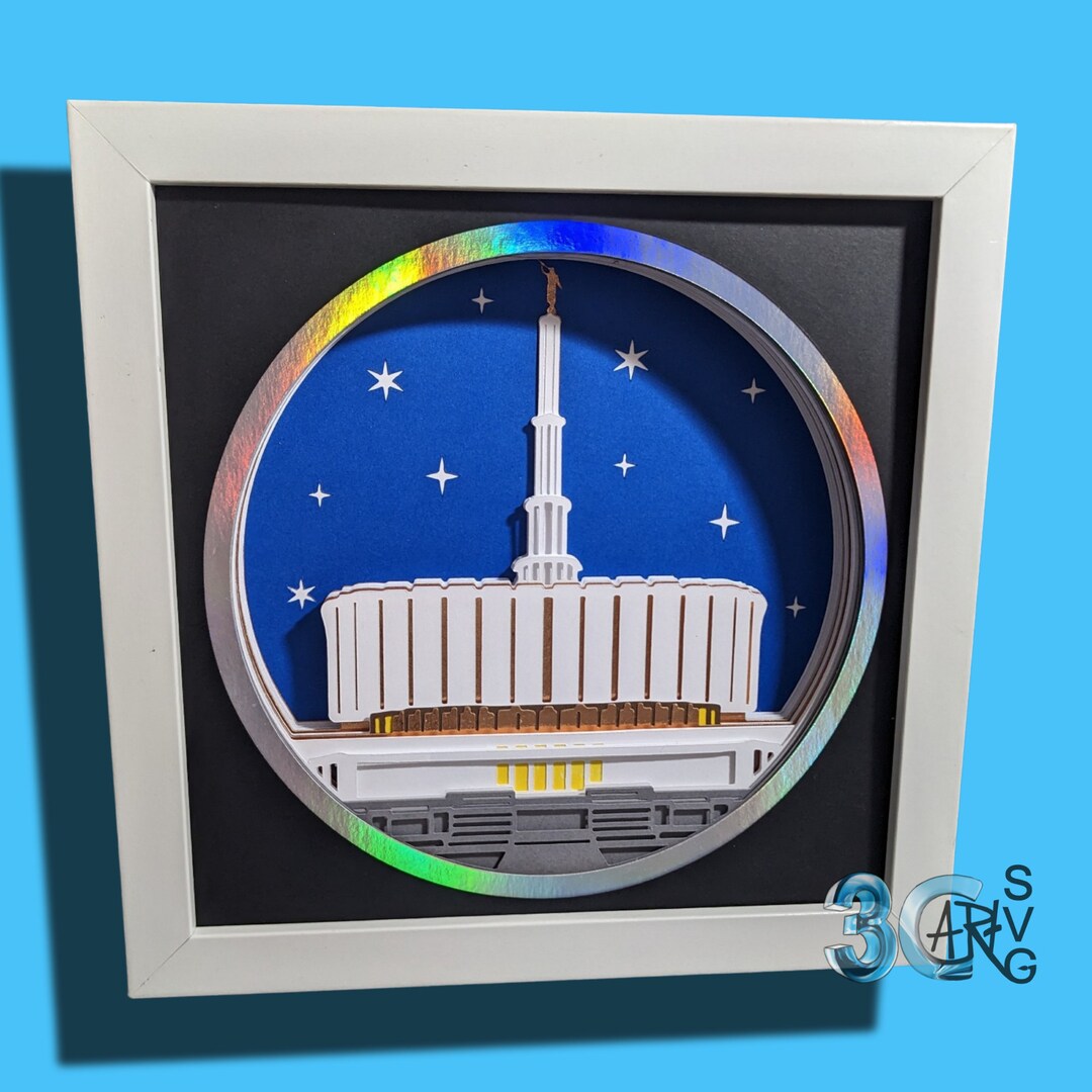 Provo LDS Temple 1972 3D Shadow Box - Etsy