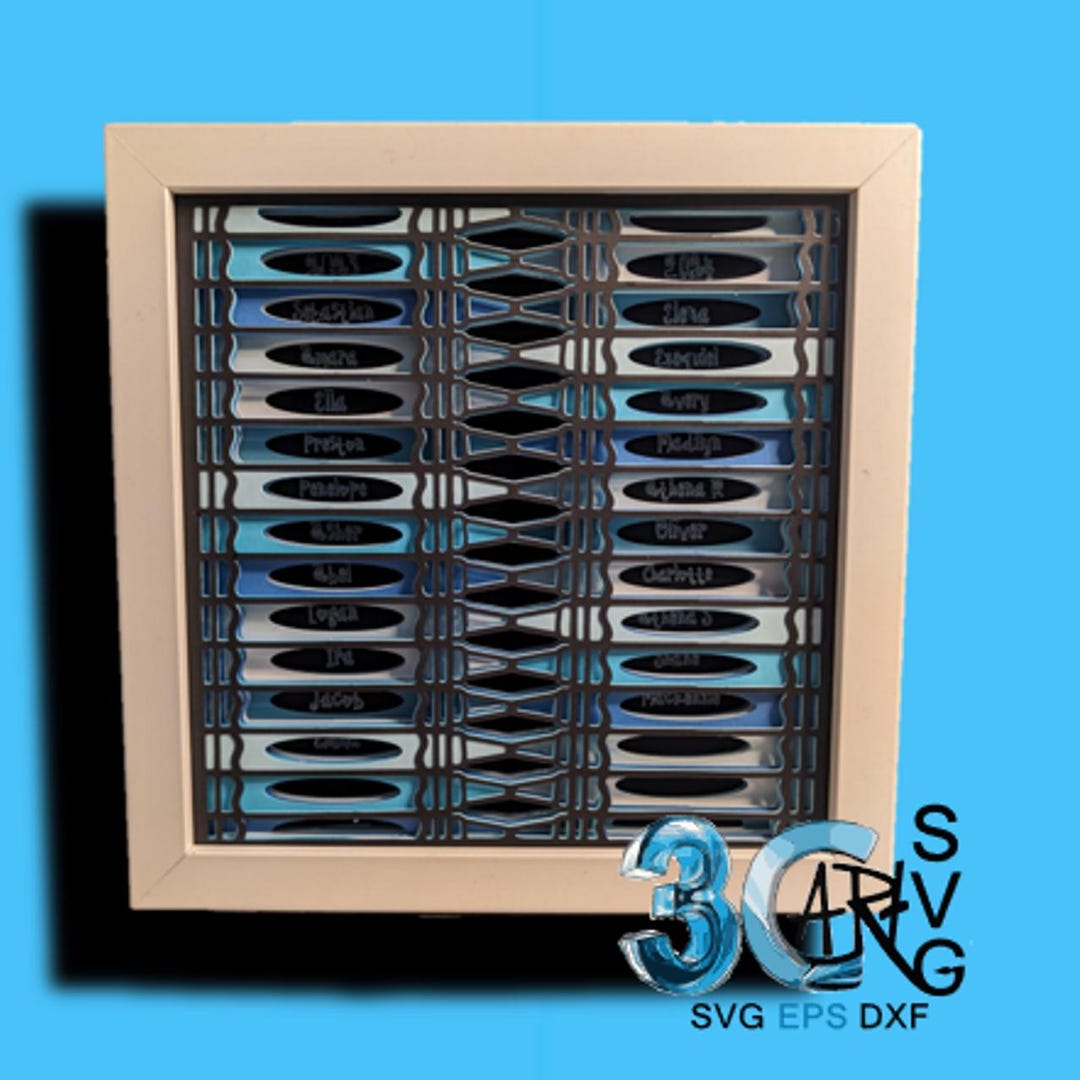 6 Color Crayon 3D Shadow Box - Etsy