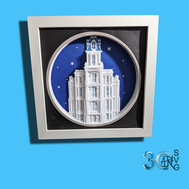 Manti Utah Temple 3D Shadow Box - Etsy