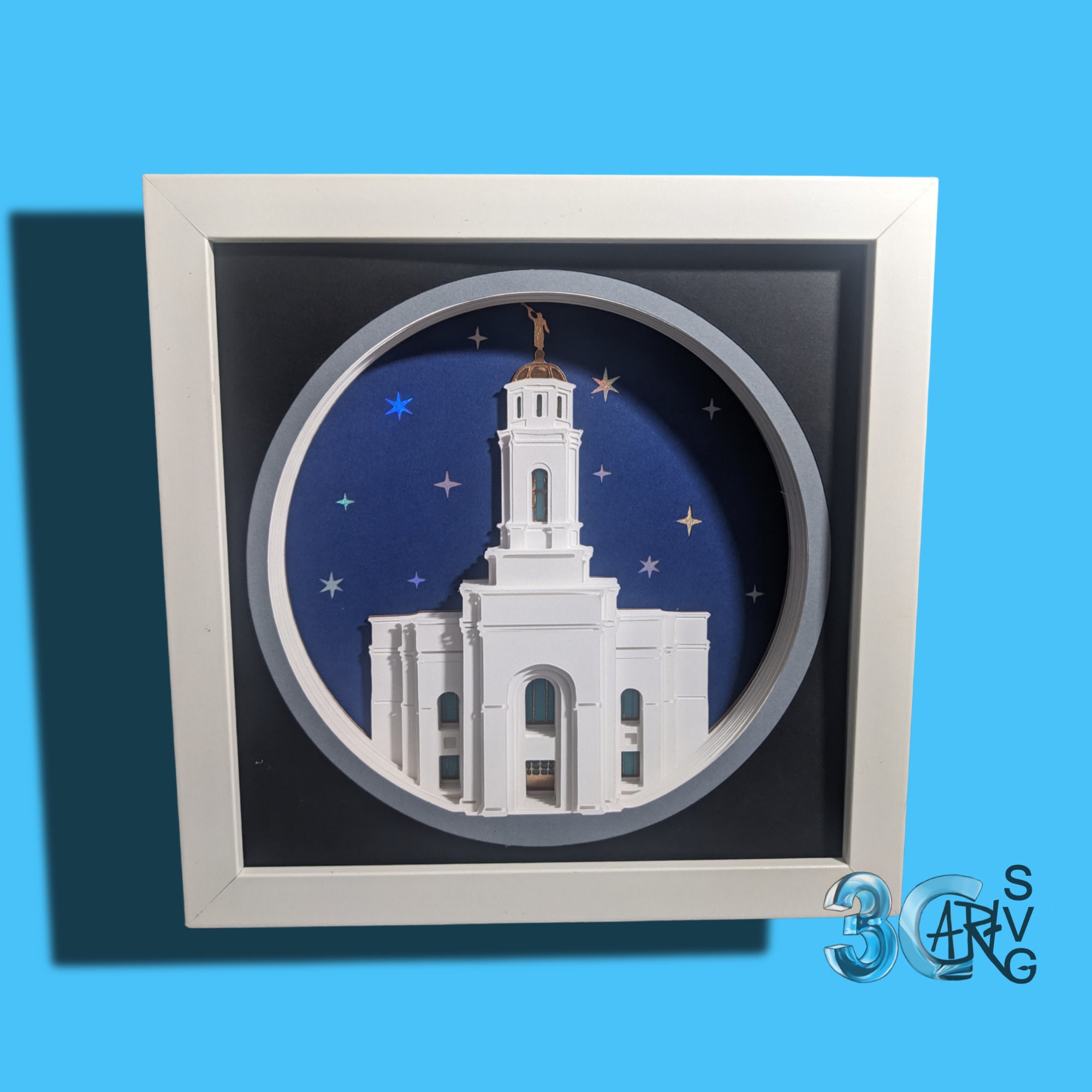 Feather River California LDS Temple 3D Shadow Box (Download Now) - Etsy
