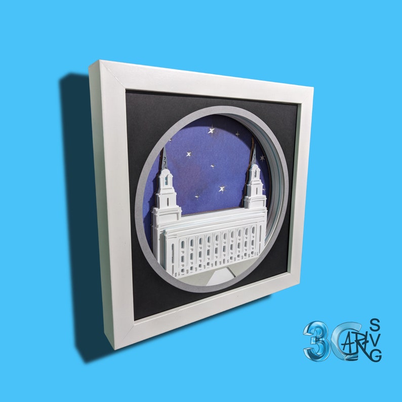 Layton Utah LDS Temple 3D Shadow Box - Etsy