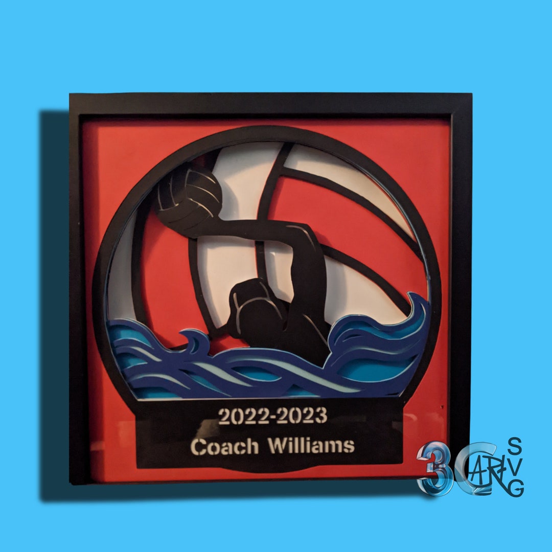 Water Polo Coach and Player 3D Shadow Boxes - Etsy