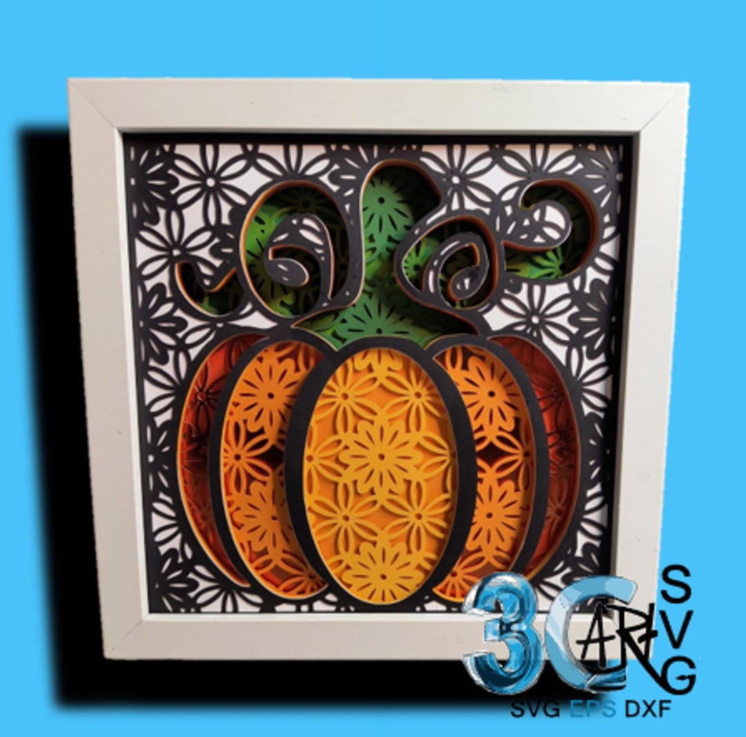 Lacey Pumpkin 3D Shadow Box Digital File - Etsy