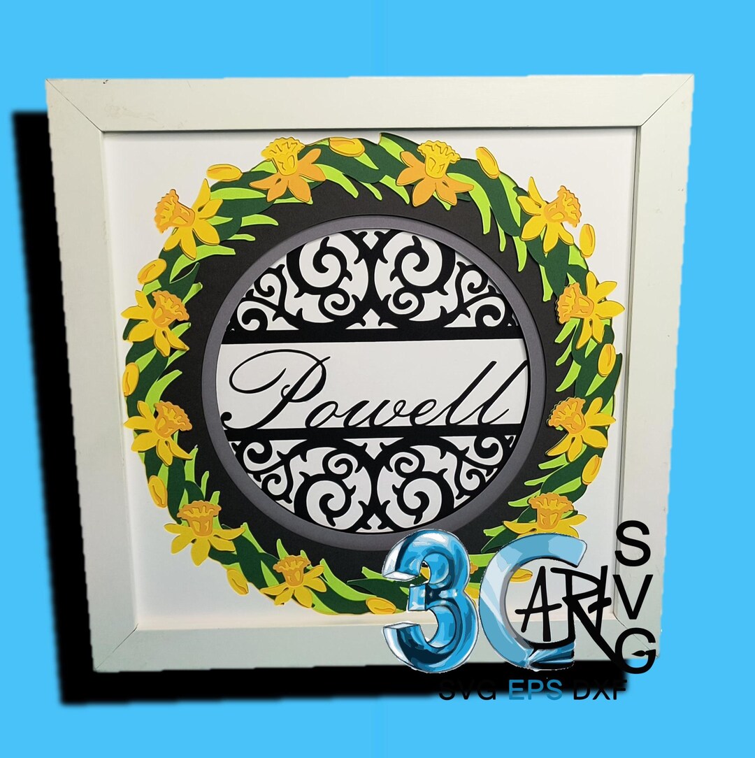 Circle Daffodil Frame for 3D Shadow Boxes - Etsy