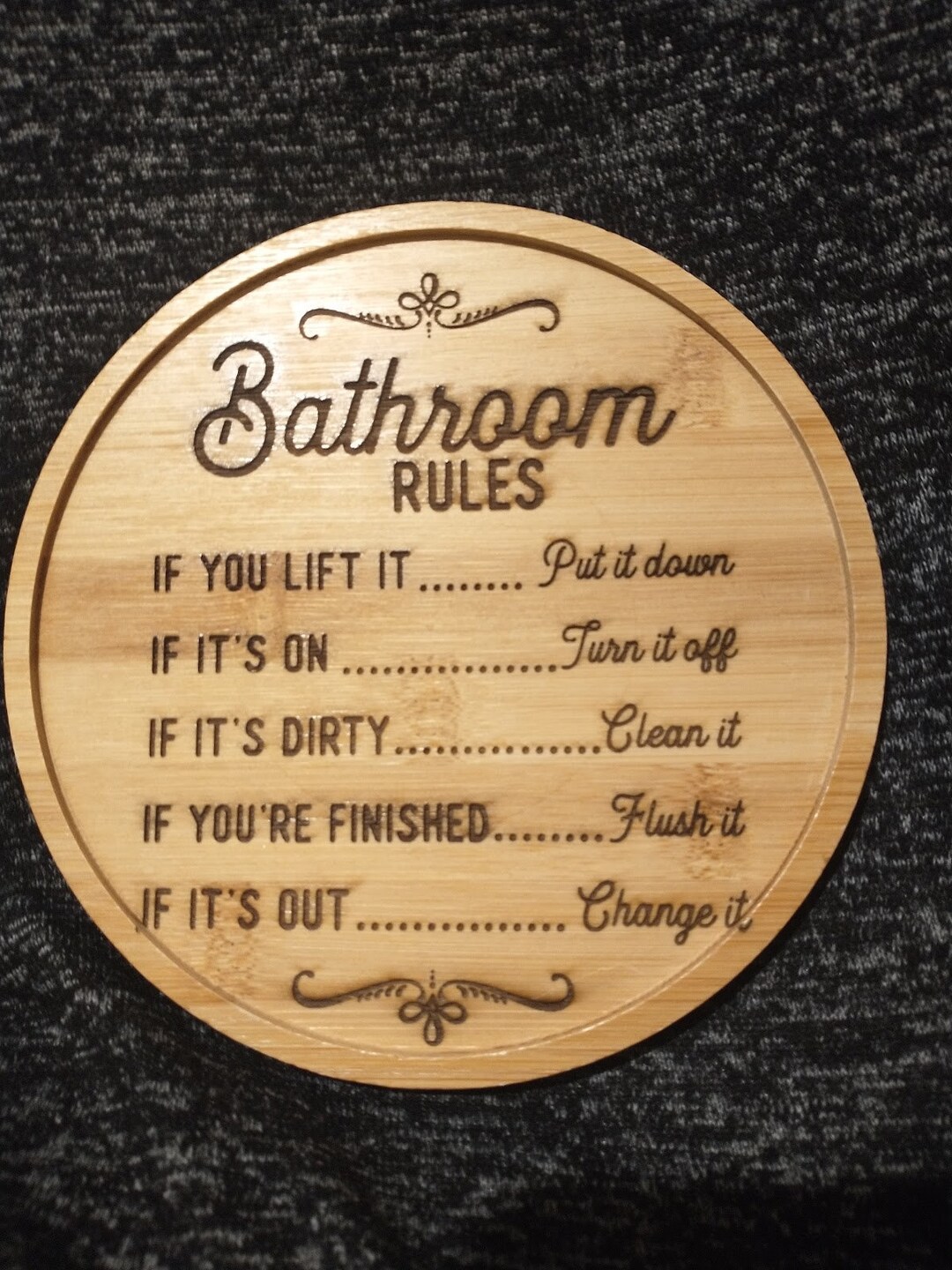 Bathroom Rules Plaque - Etsy