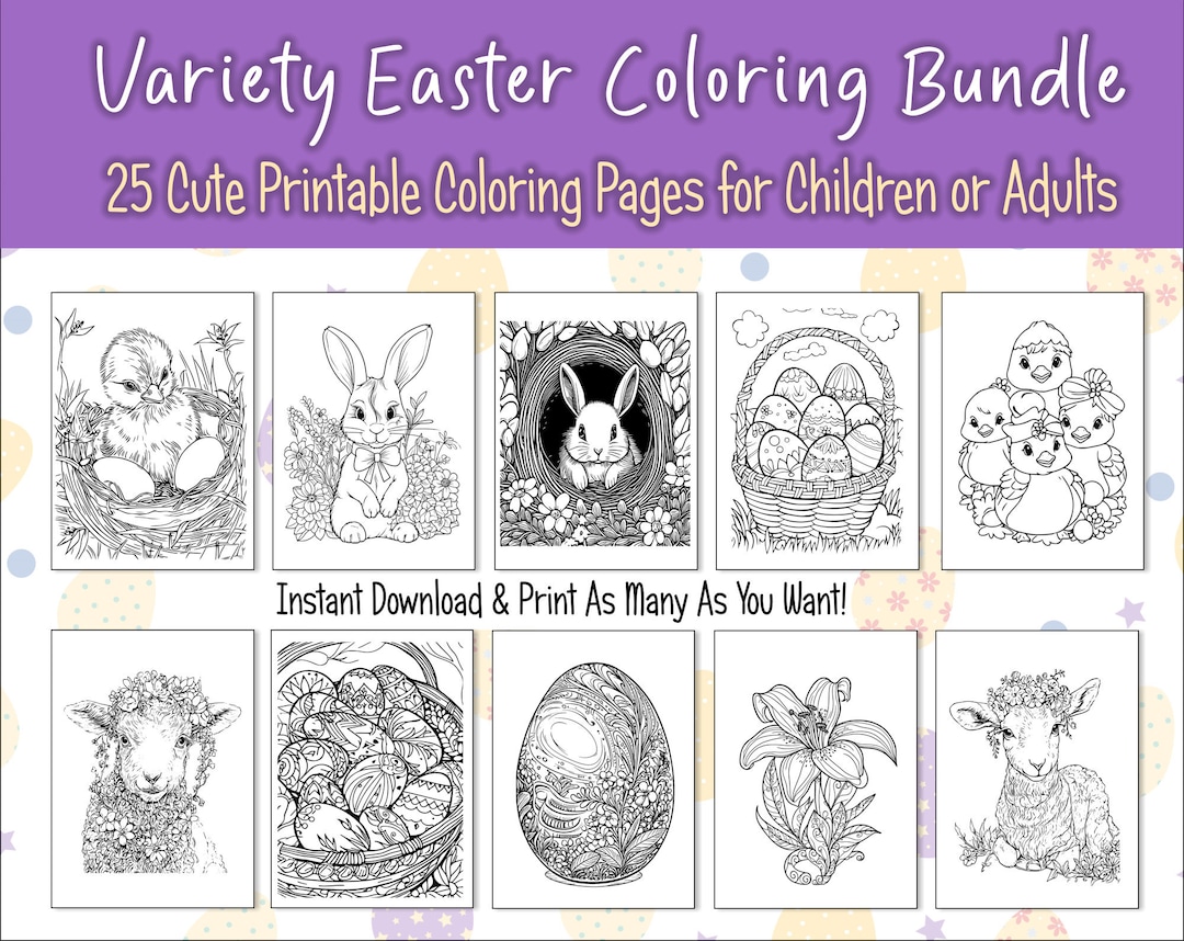 Easter Coloring Pages for Children and Adults: 25 Cute Printable ...