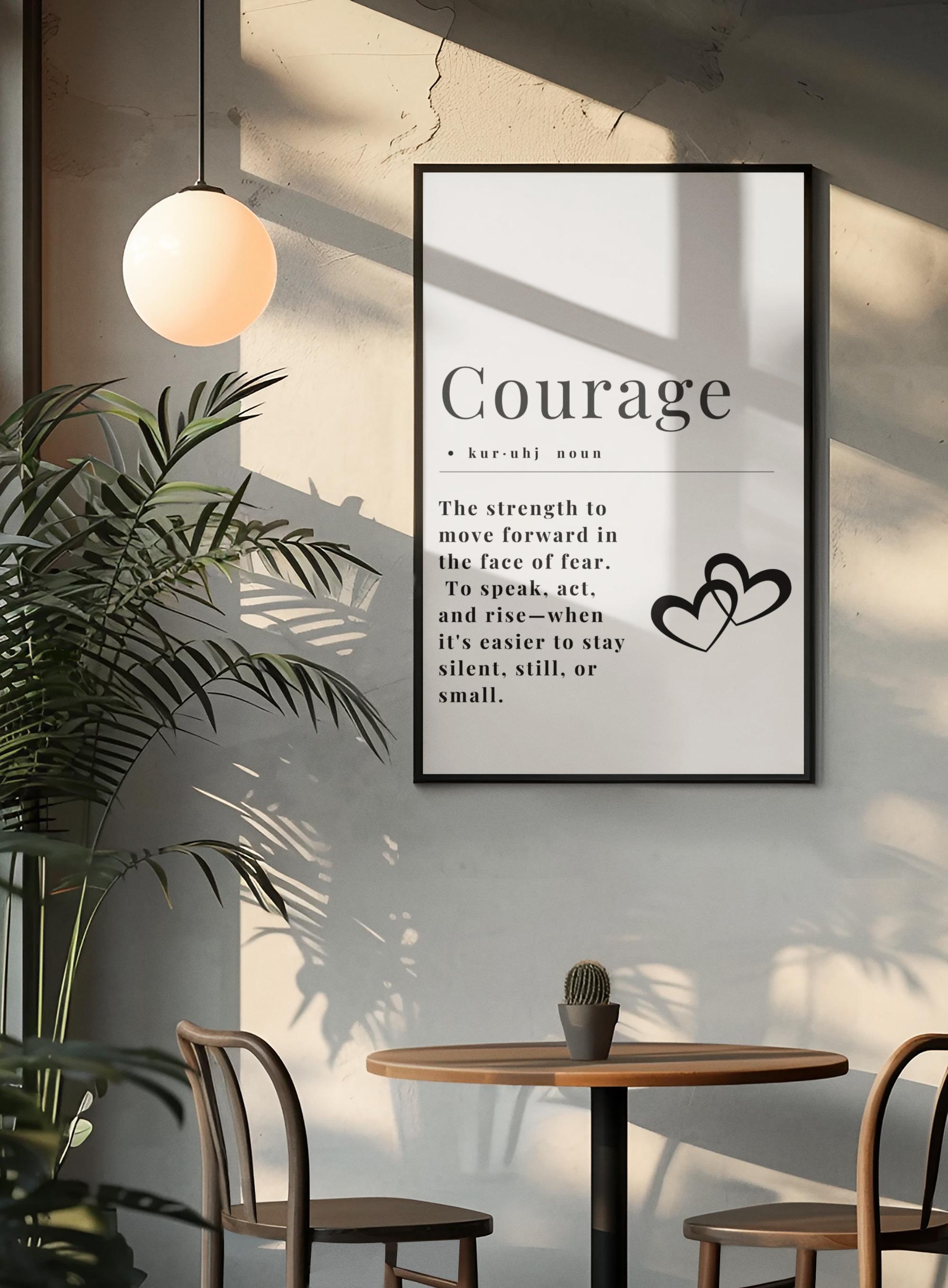 Courage Definition Print | Resilience Wall Art | Motivational Poster ...