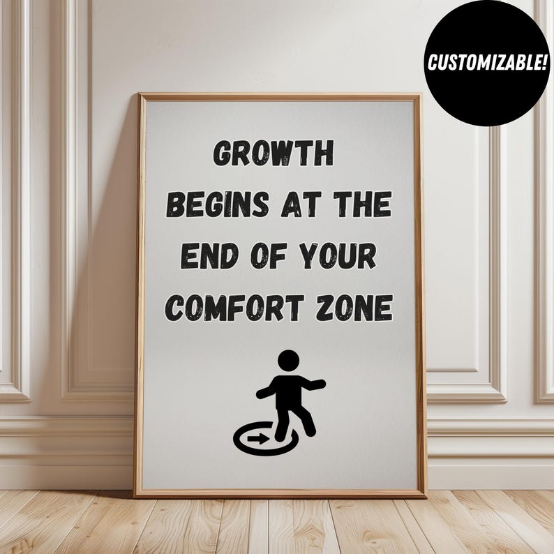 Growth Quote Print, Motivational Quote Poster, Inspiring Sayings ...
